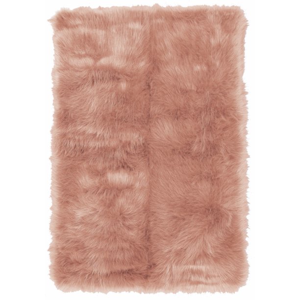 Mainstays Solid Blush Faux Fur Accent Rug 30x46 in - Walmart.com