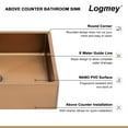 Logmey 19x15 Inch Stainless Steel Rectangular Bathroom Sink, Rose Gold ...