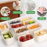 Loobuu Divided Serving Tray with Lid, 6 Compartments Veggie Tray, Snack ...