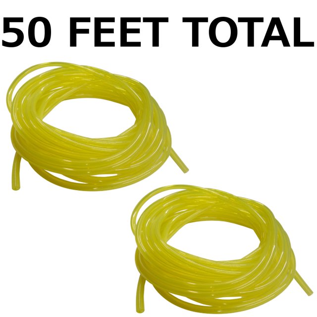 Clear Yellow Fuel Line, 1/8 x 1/4, .125 x .250 for Craftsman, Ryobi ...