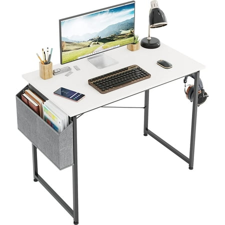 Computer Desk with Storage Bag, 31 Inch Home Office Desk, Study Table ...