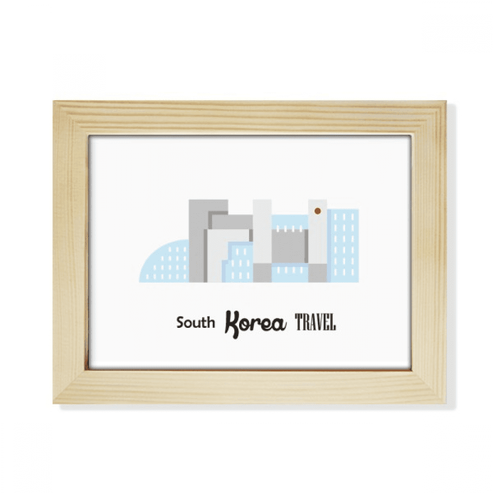 Corea del Sur hitos del edificio Escritorio de madera Arte Pintura 6x8 ...