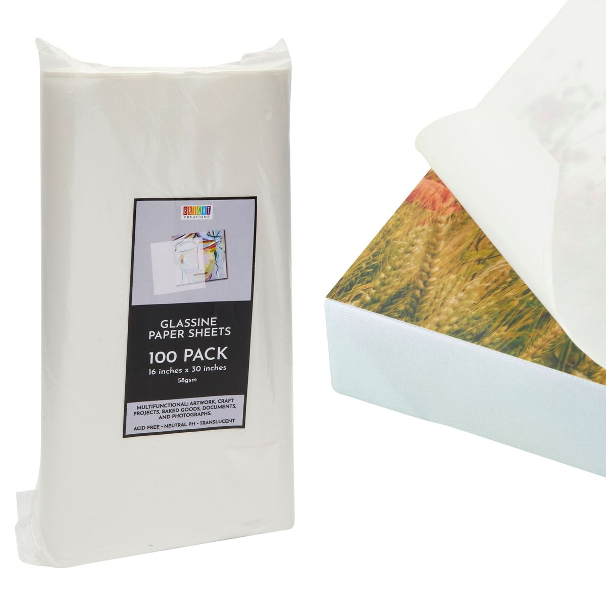 100 Sheets Translucent Shears Glassine Paper for Artwork, Photos ...