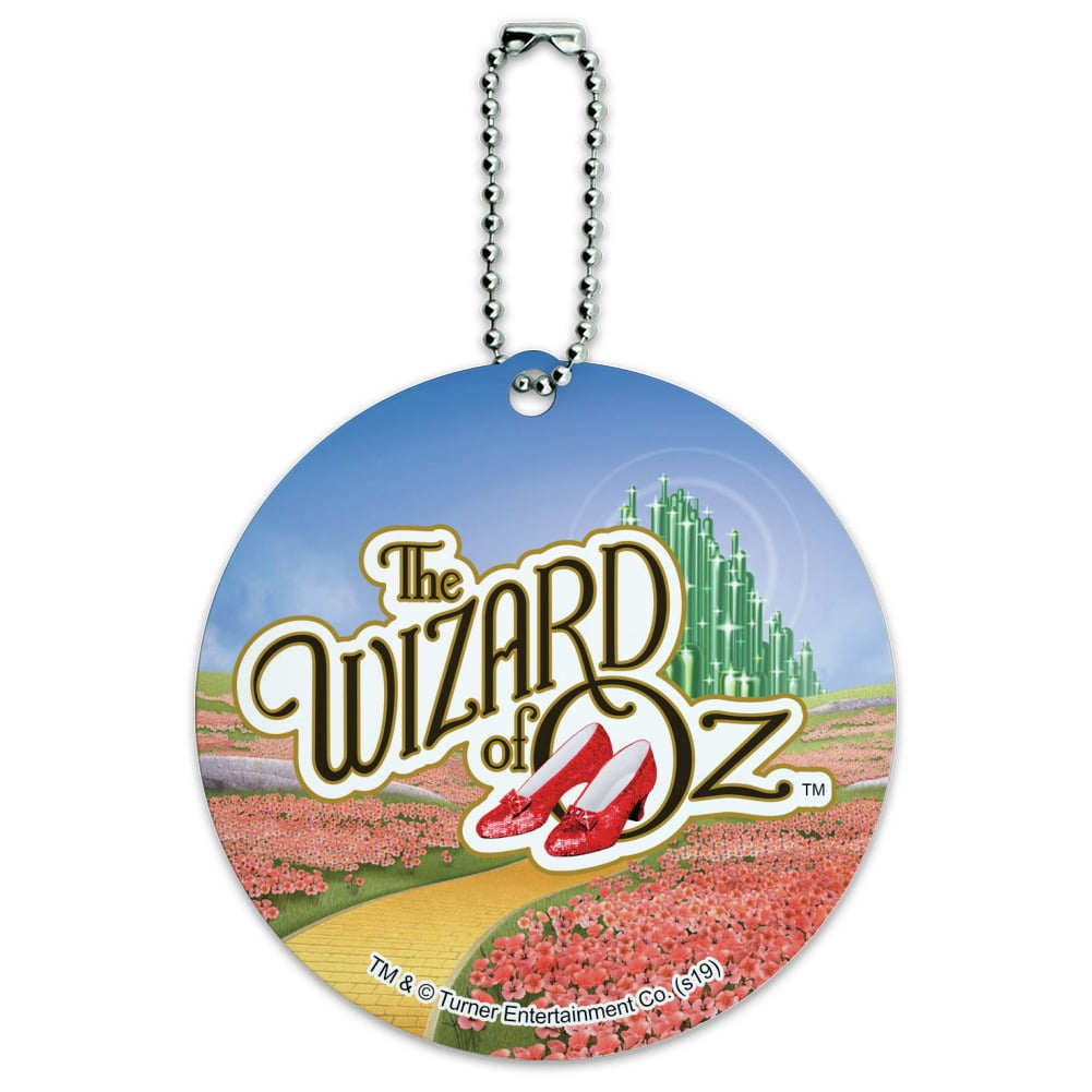 The Wizard of Oz Ruby Slippers Logo Round Luggage ID Tag Card Suitcase ...