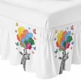 Abstract Giraffes Bed Skirt Queen Size 18 Inch Drop, Colored Heart ...