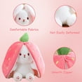 2Pcs Reversible Strawberry Bunny Plush Toy for Kids & Toddlers, Cute ...