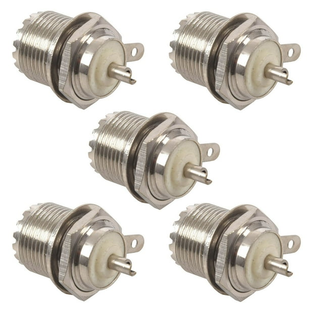 5X UHF Female SO239 Jack Bulkhead Solder Panel Mount RF Straight ...