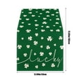 Euaioeiu St. Patrick's Day Table Runner Irish Green Clover Pattern Linen Tablecloth for Dining ...