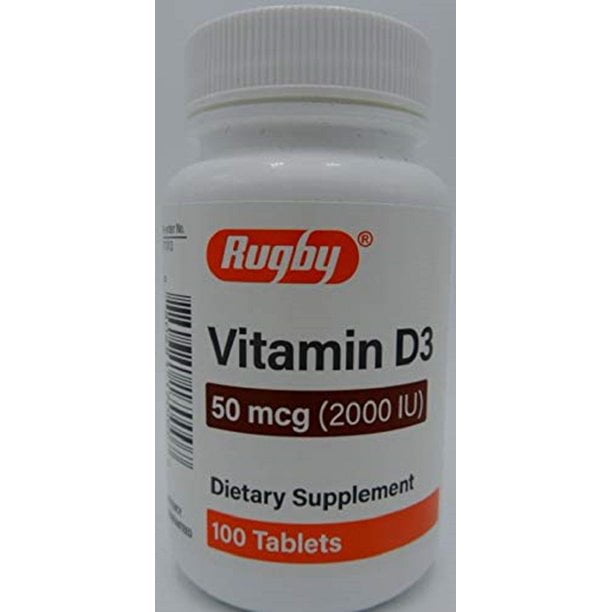 Rugby 80681017000 Vitamin D3 50 MCG (2000IU) 100 Tabs (Pack of 3 ...