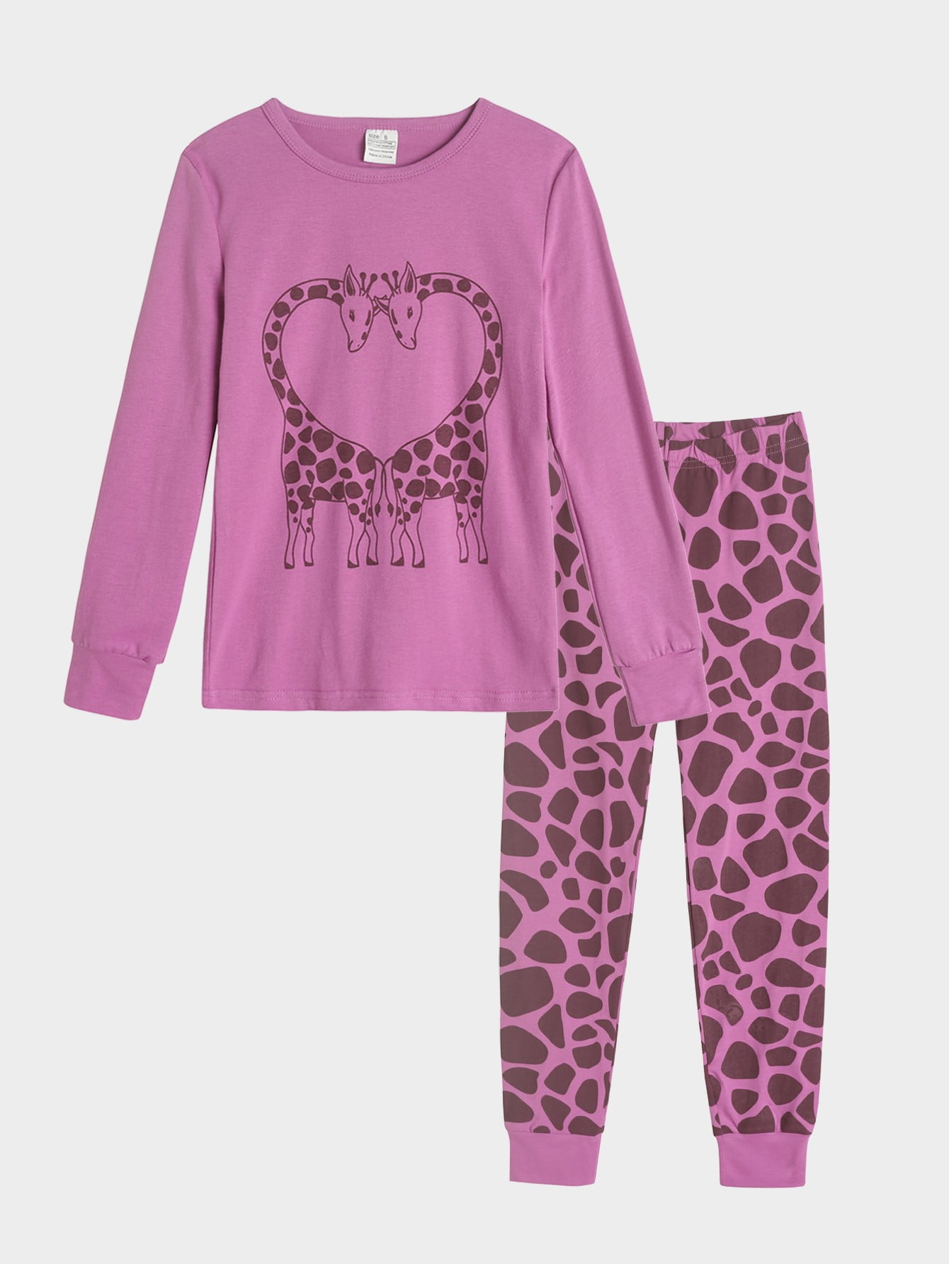 MyFav Big Girls Cute Cartoon Pajama Set Casual Comfy Loungewear ...