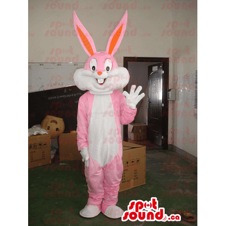 Three Rabbit SPOTSOUND Mascots In Pink- Green Or Grey With A White ...