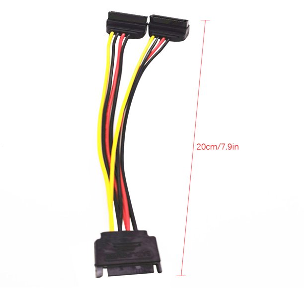 SATA Power Cable Y Splitter Computer SATA Y splitter; 15-pin Cord 1 ...