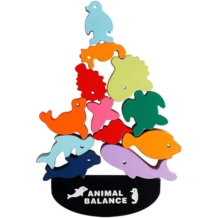Xizioo Wooden Educational Preschool Submarine Animal Balance Training ...