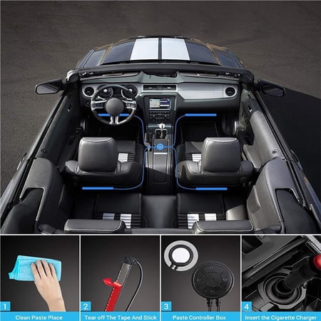 Bluetooth APP Car Ambient Light With Sound Sensor Car Interior ...