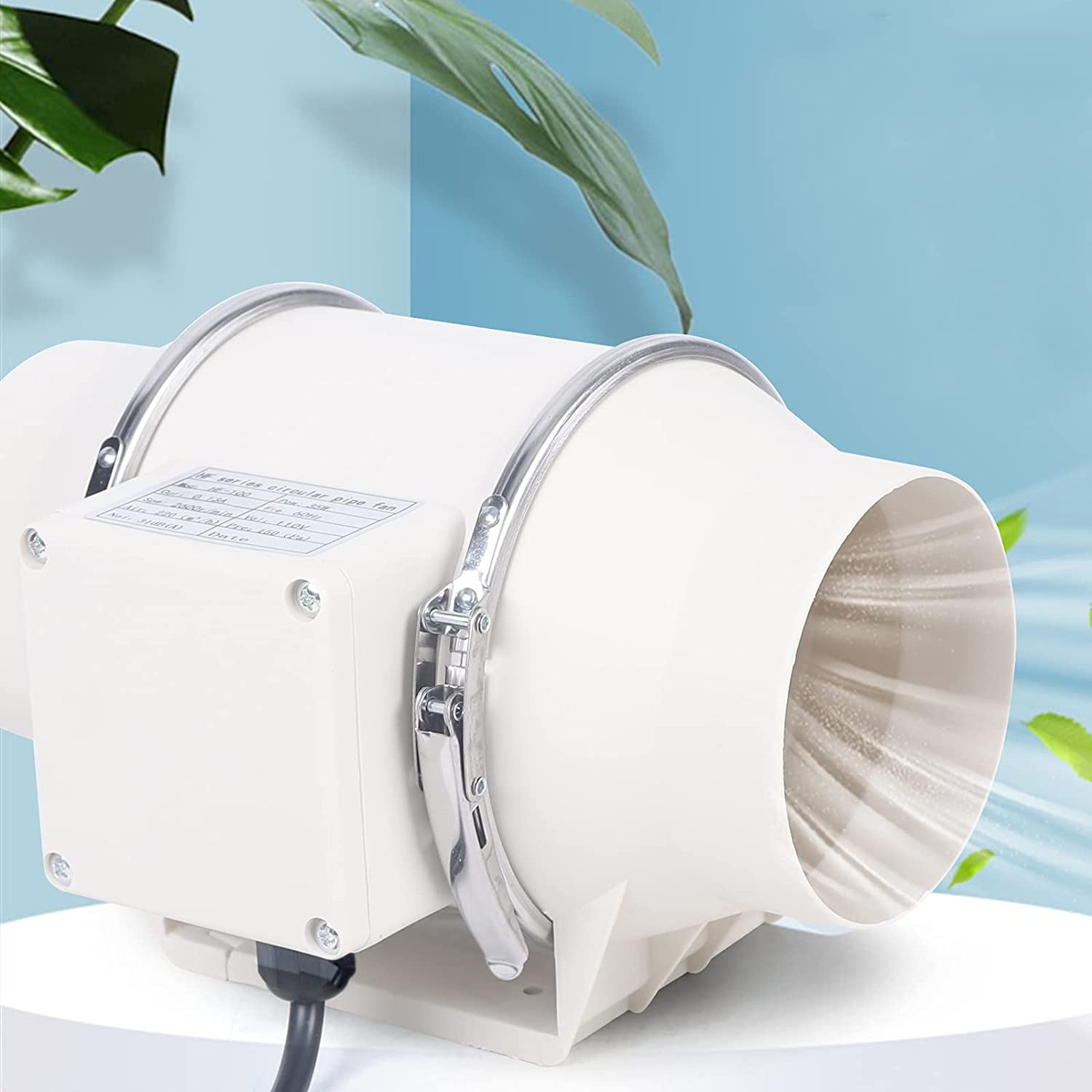 MONIPA 35W 220 CFM 4” Inline Duct Fan Ventilation Exhaust Blower Fans ...