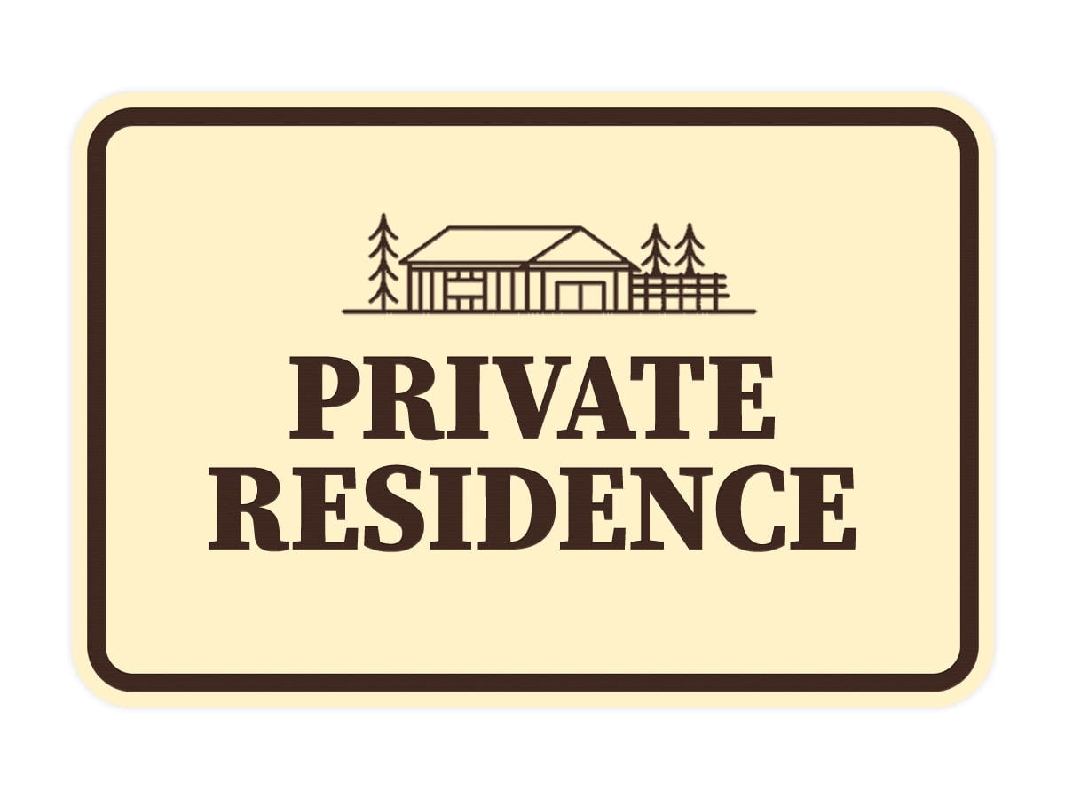 Signs ByLITA Classic Framed Private Residence Sign (Ivory/Dark Brown ...