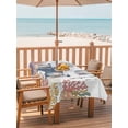 Boho Floral Starfish Rectangle Outdoor Tablecloth with Umbrella Hole ...