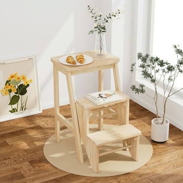 Costway 3 Tier Step Stool 3 in 1 Folding Ladder Bench Storage Shelf ...