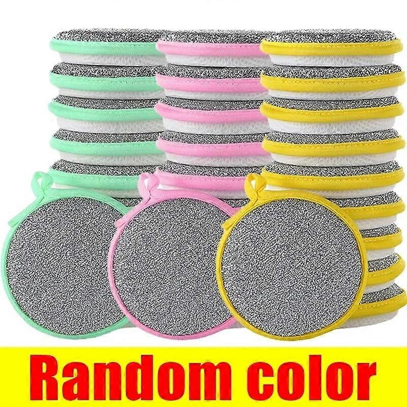20/5Pcs Double Side Dishwashing Sponge Reusable Absorbent Scouring Pad ...