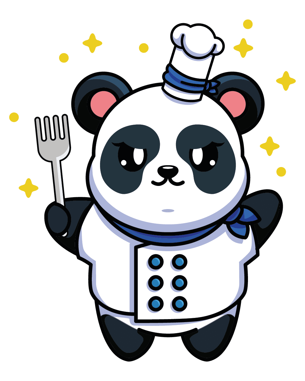 Multicolored Kids Bedroom Home Kitchen 20" x 25" Giant Panda Chef Cook ...