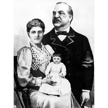 President Grover Cleveland With Wife And Daughter History (24 x 36 ...