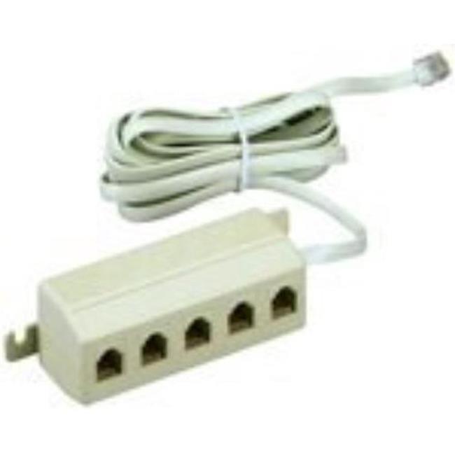 AT&T 91118 5-Way Outlet Telephone Modular Line Splitter Plug Modular ...