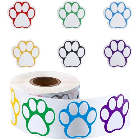 SHTUUYINGGDog Stickers (1Inch/500 pcs) Paw Print Name Tags Labels, Paw ...
