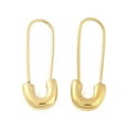 304 Stainless Steel Safety Pin Charm Huggie Hoop Earrings for Women Ion ...
