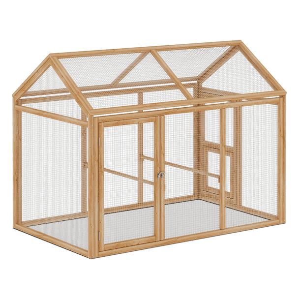 MoNiBloom 55" Chicken Coop Rabbit Hutch, Wooden Chicken Run Hen House ...