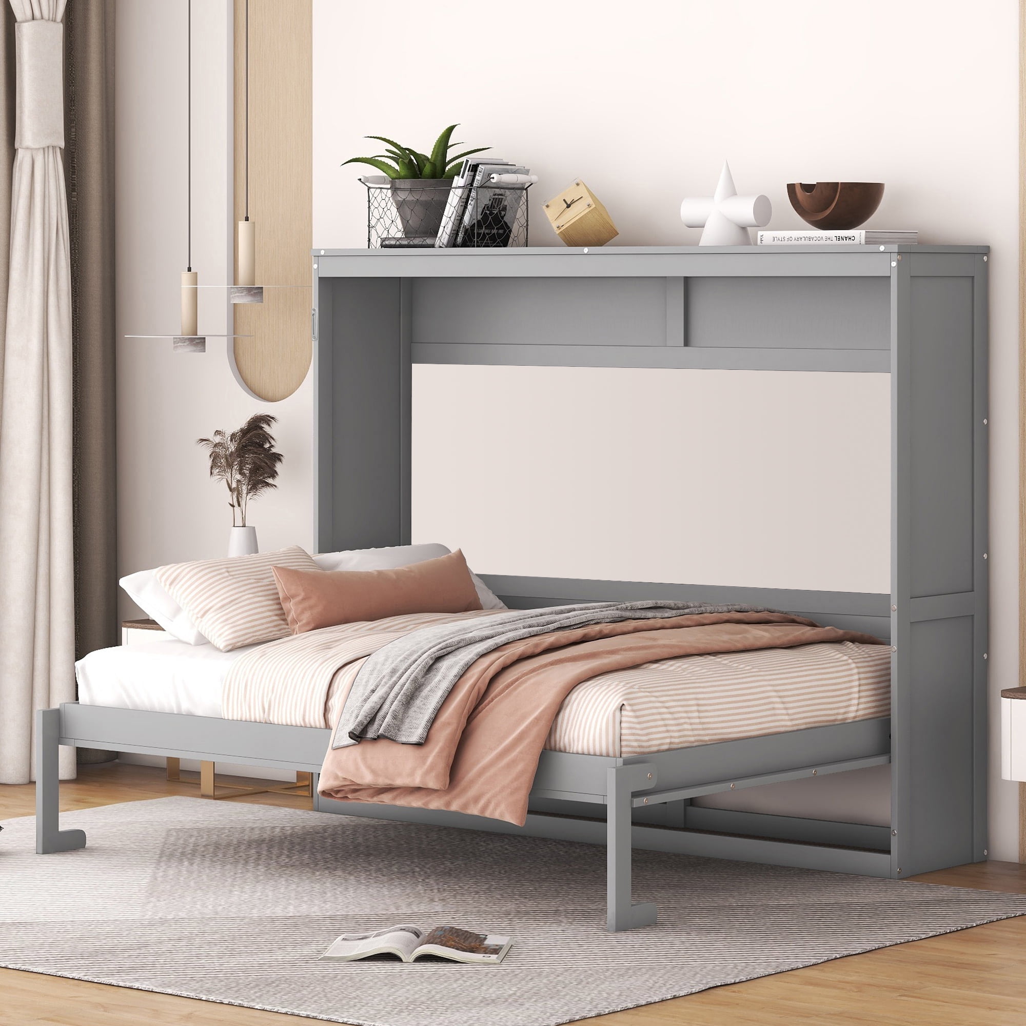 Noble House Full Size Murphy Bed Wall Bed,Foldable Space-Saving Cabinet ...