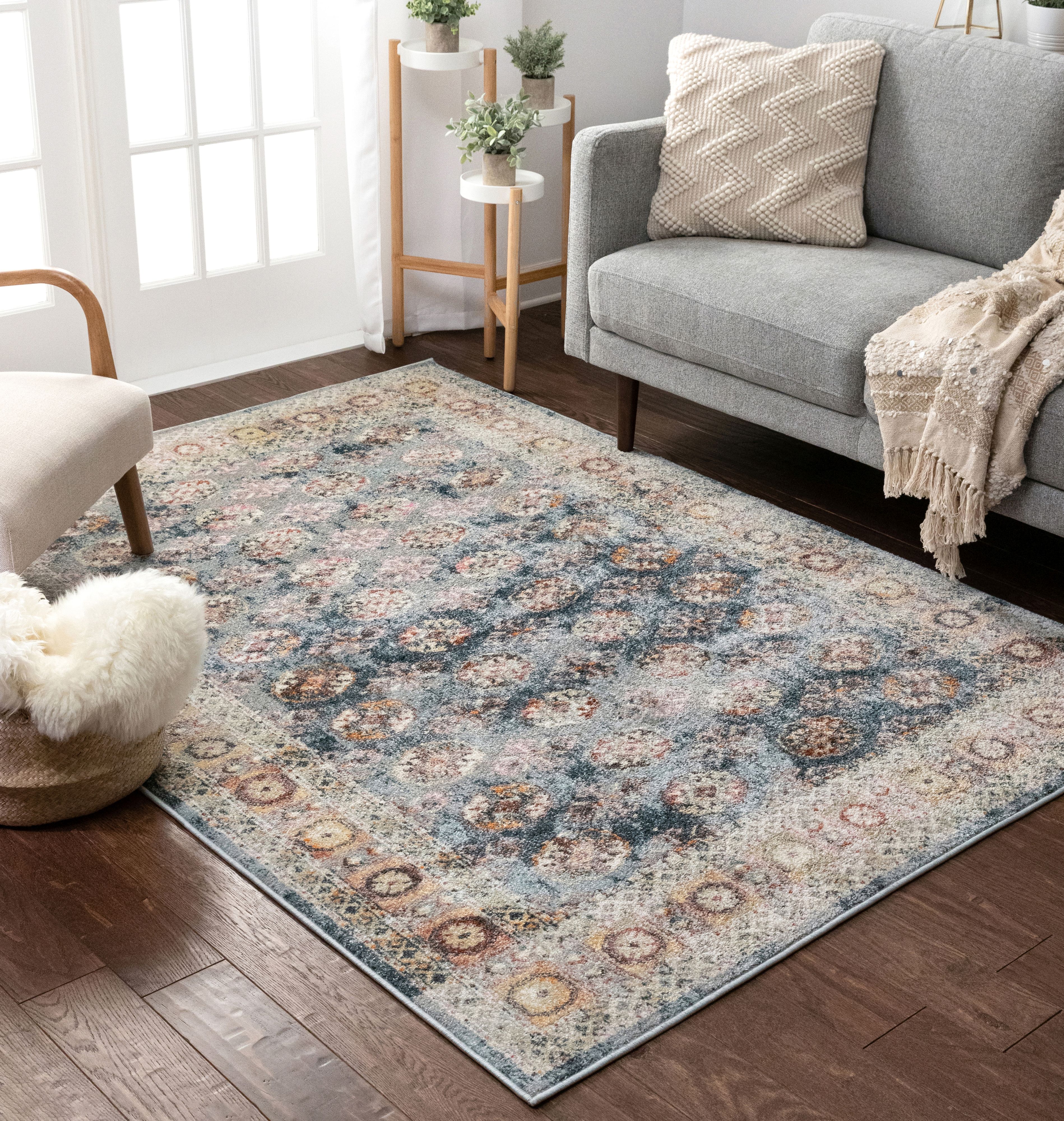 Well Woven Marlowe Bohemian Vintage Orange Floral Oriental Pattern Area ...