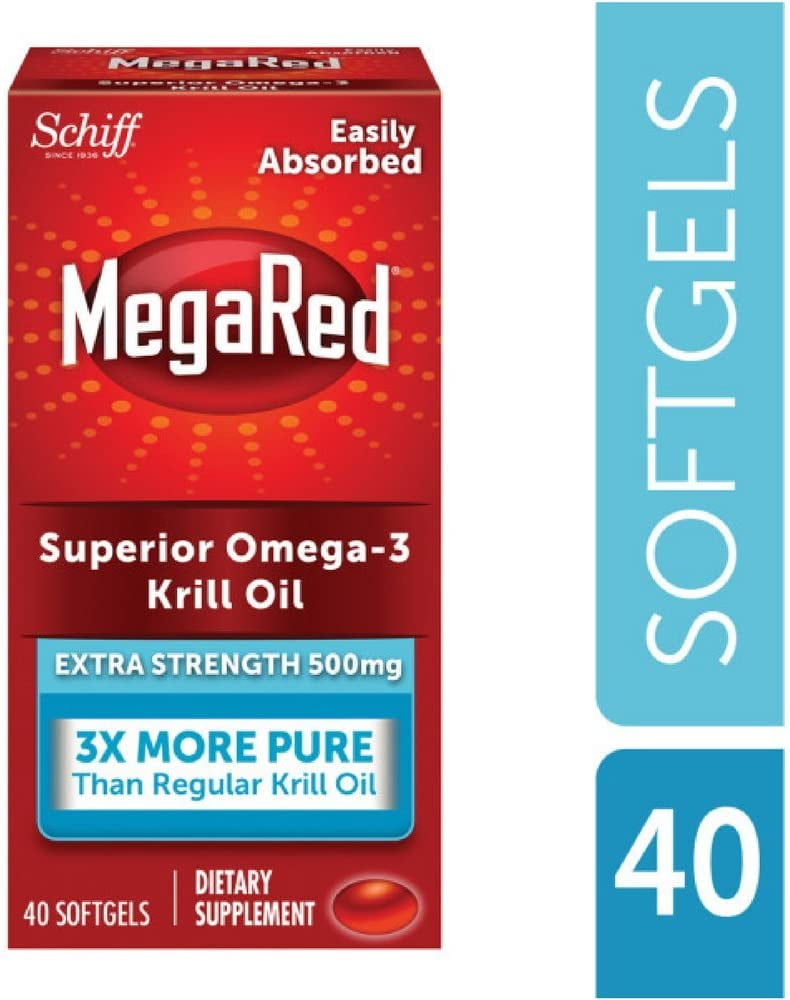 MegaRed Dietary Supplement Extra Strength 500mg Omega-3 Krill Oil, 40ct ...