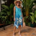 Binienty Womens Summer Sleeveless Sundress with Sea Turtle Print ...