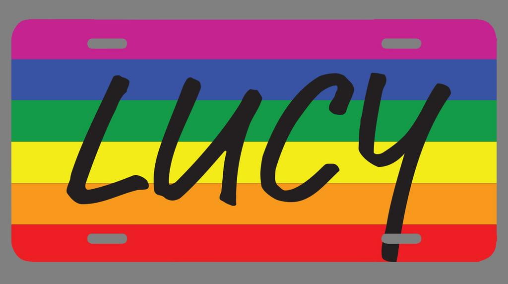 Lucy Name Pride Flag Style License Plate Tag Vanity Novelty Metal | UV ...
