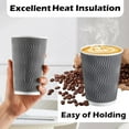 12 oz Insulated Disposable Coffee Cups, 50 Count Grey Paper Cups with ...