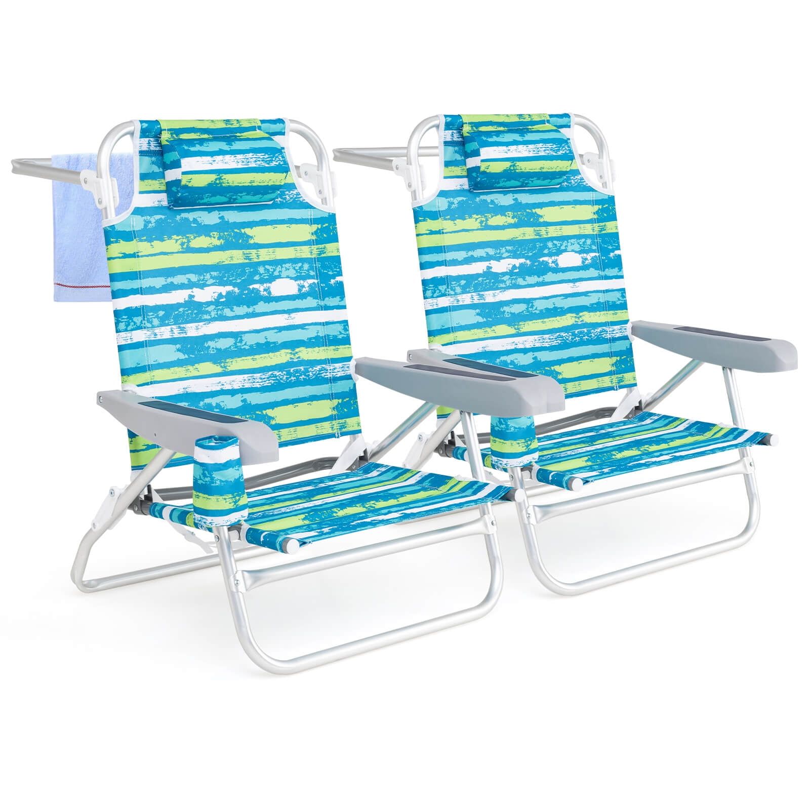 Click here for Costway 2 Pack Folding Beach Chair Lightweight Lay... prices