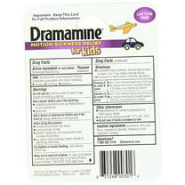 Dramamine Motion Sickness Relief for Kids Grape Flavor (Pack of 4 ...