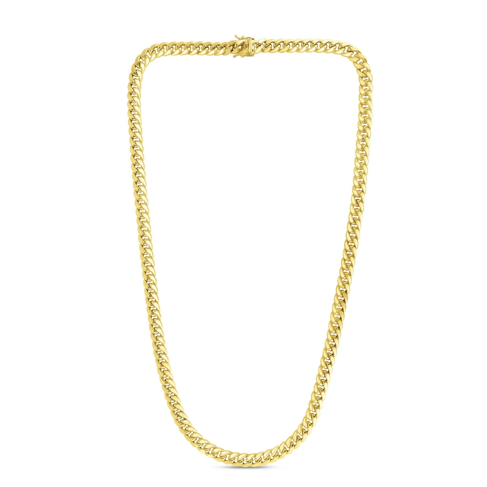 Karat Rush - 10K Yellow Gold Polish 7.50mm Semi-Solid Classic Miami ...