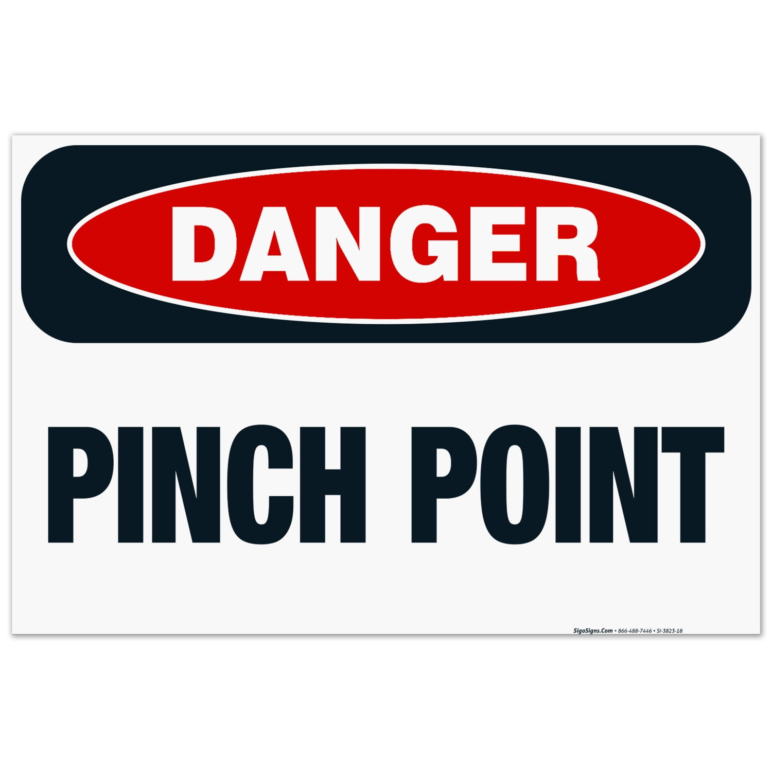 Danger Pinch Point Sign, OSHA Danger Sign, 24x36 Corrugated Plastic ...