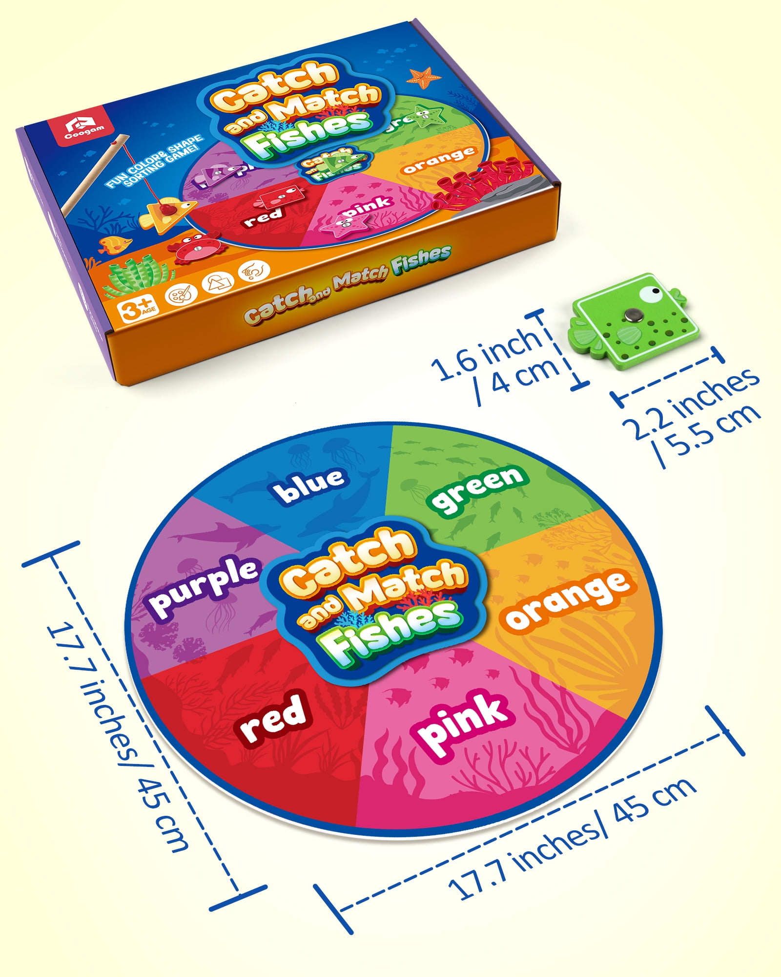Coogam Montessori Toy for Toddlers, Fine Motor Skill Wooden Magnetic ...