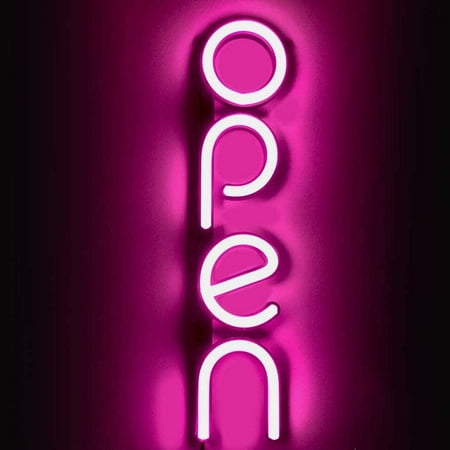 SAYDY LED Open Sign for Business Vertical Neon Style Open Light Signs ...