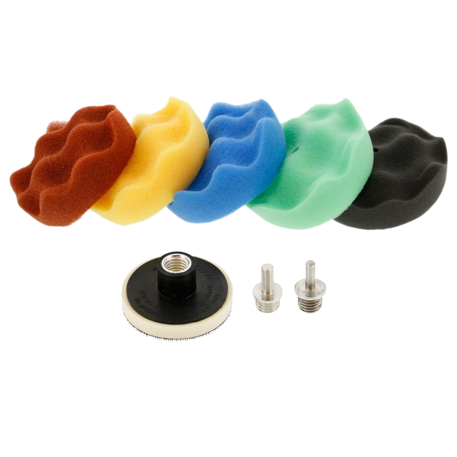 3" Mini Waffle Foam Buffing and Polishing Pad Kit w/ 5 Pads, Backing ...
