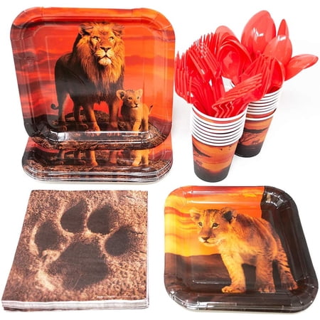 Lion Party Supplies Pack (113+ Pieces for 16 Guests), King of The ...