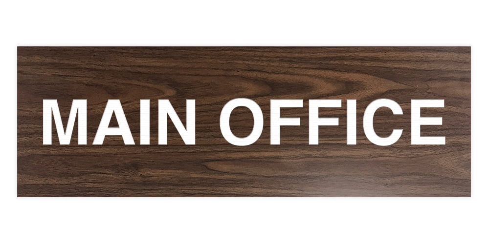 Basic Main Office Sign (Walnut) - Large - Walmart.com