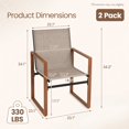2-Pack Outdoor Patio Dining Chairs - Breathable Fabric Seat & Back ...