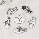 Pet Artist Cat Head/Fish Shape Engraved Cat Tags Small Personalised ...