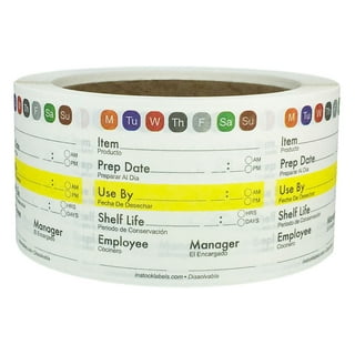Dissolvable Shelf Life Food Prep Rotation Labels, 1 x 2 Inches in Size ...