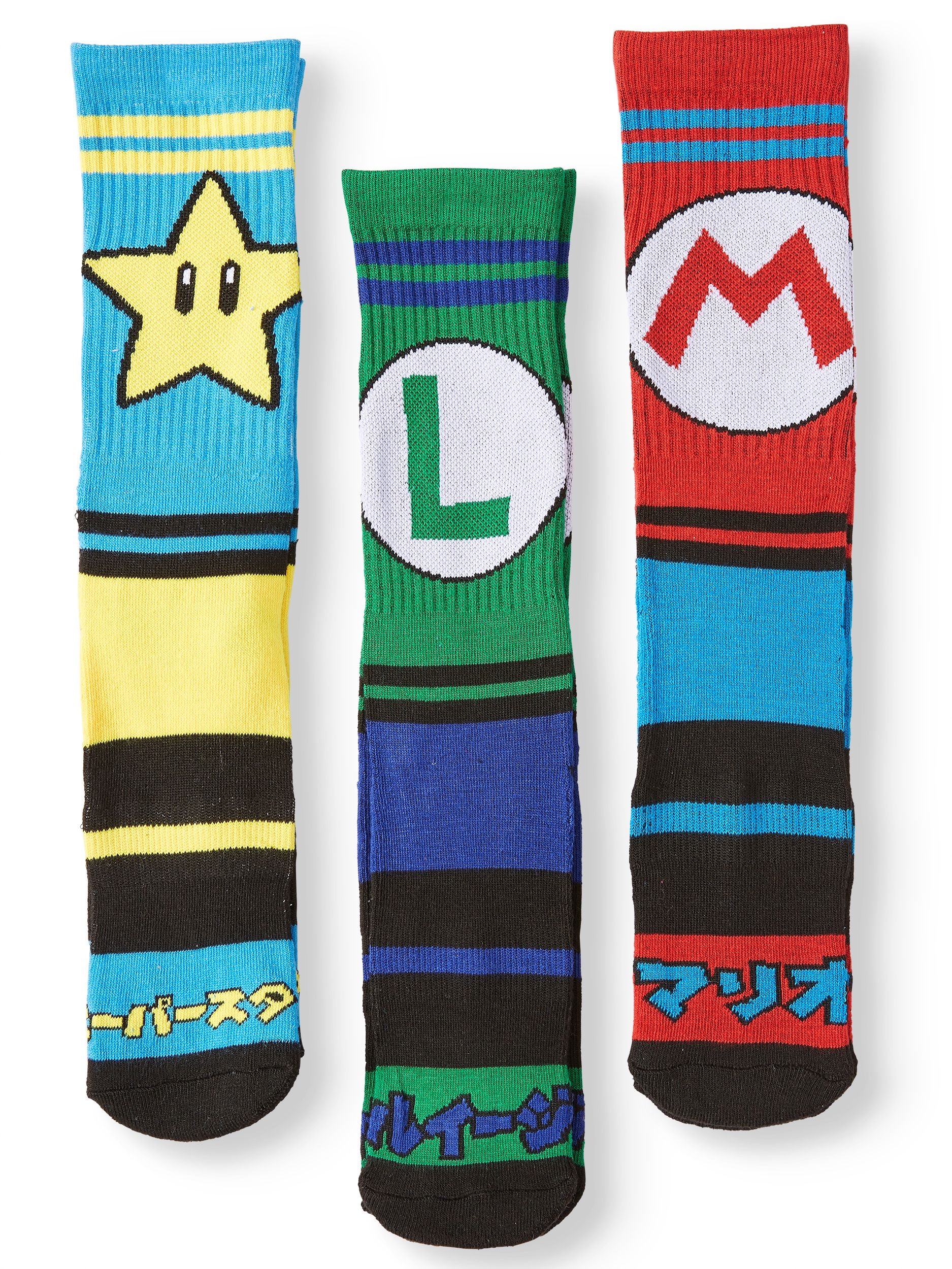 Men's Nintendo Super Mario Brothers 3-Pack Socks - Walmart.com