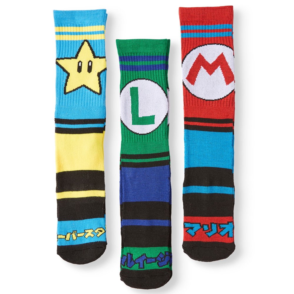 Super Mario Bros. - Men's Nintendo Super Mario Brothers 3-Pack Socks ...