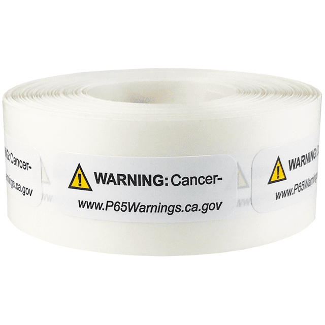 California Proposition 65 Cancer Warning Labels Short Form | .5 x 1.5 ...